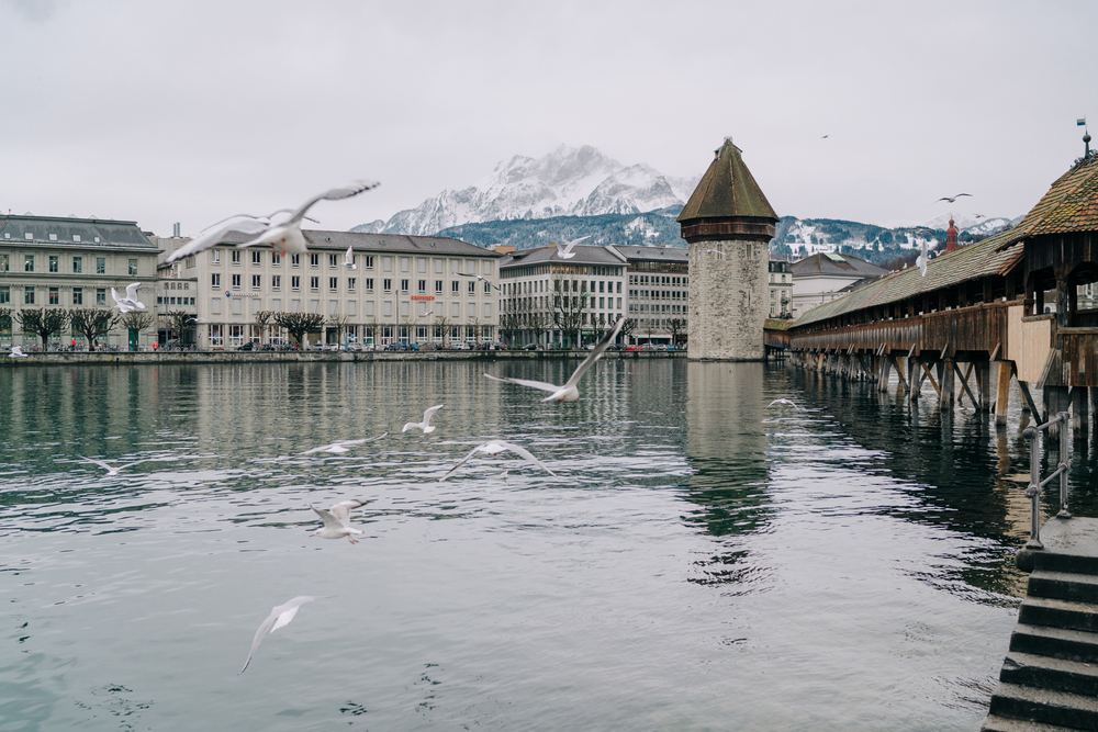 Surprise proposal engagement session in Lucerne