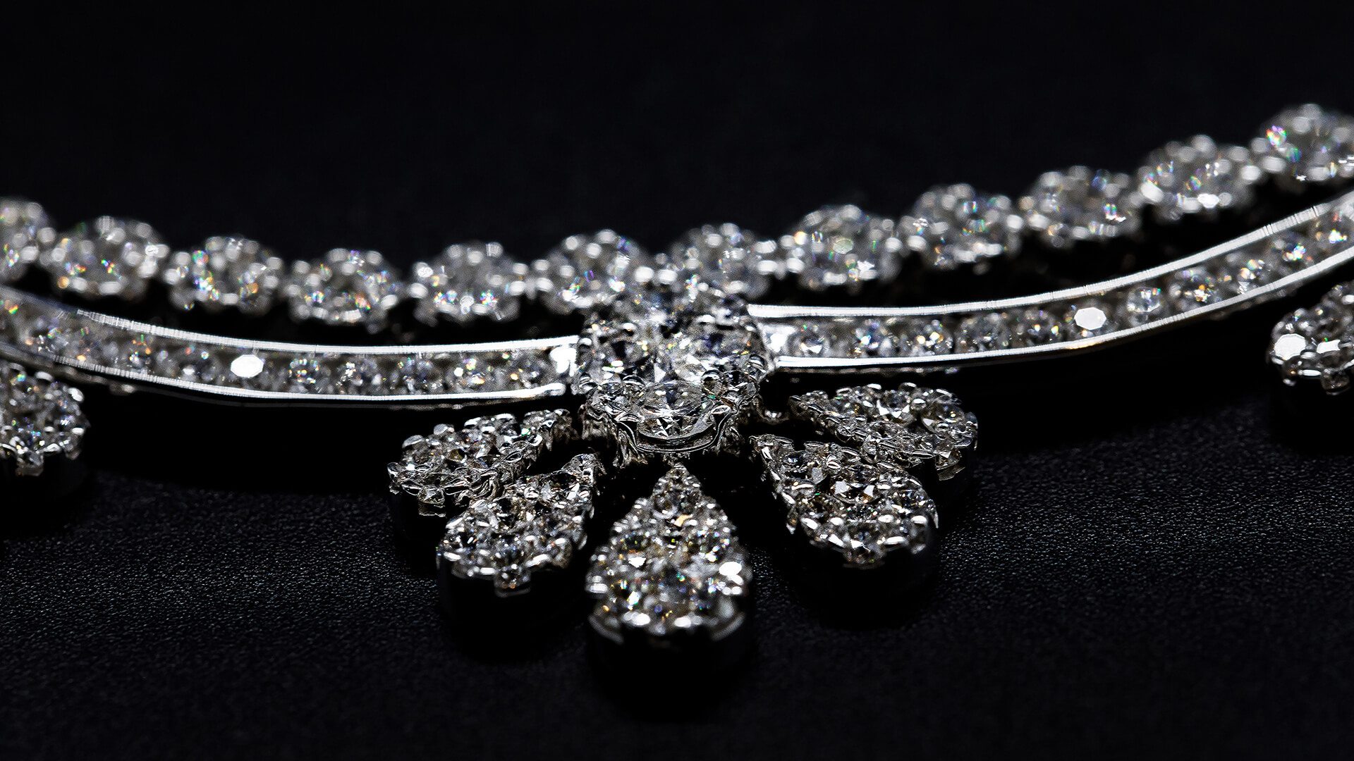 Jewellery photo on black background