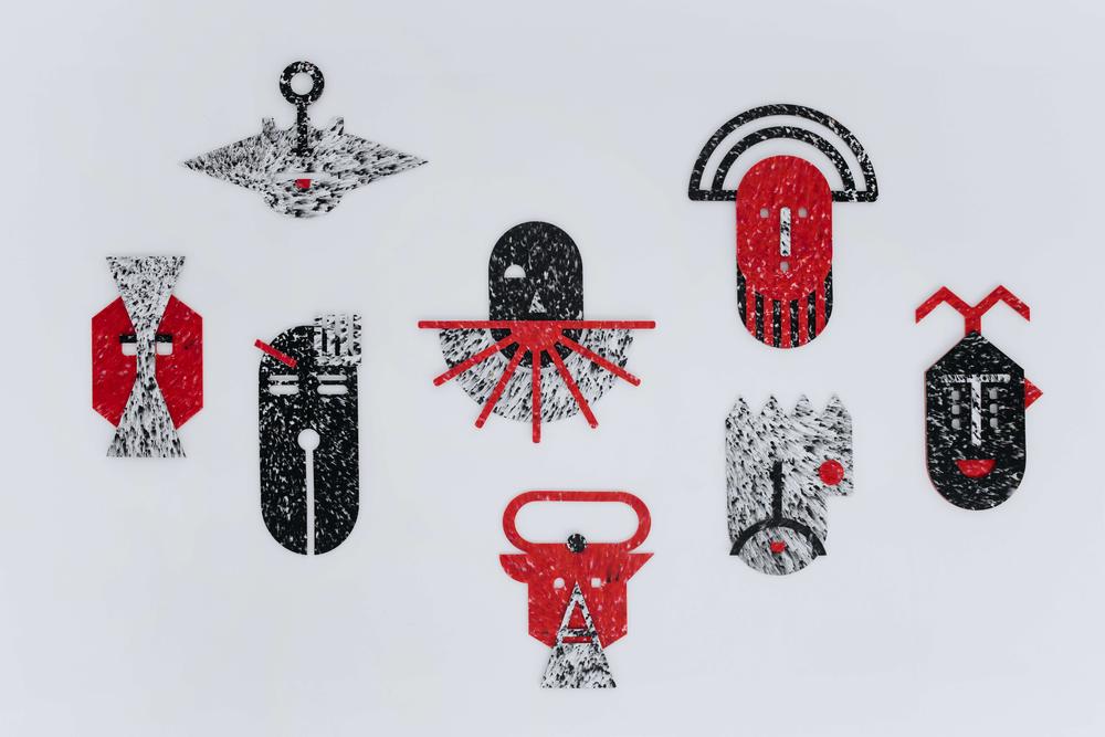 REd totems mask collection by 52 factory